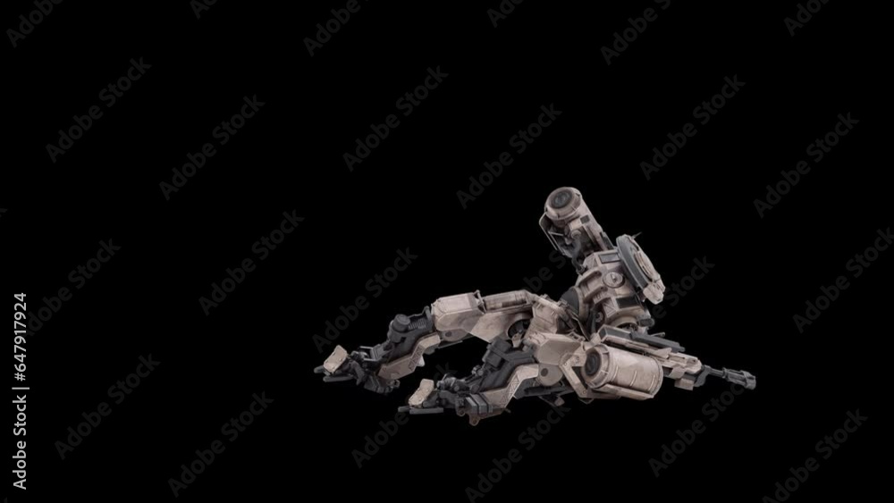 Detailed 3D model of the robot dying front back side right view ...