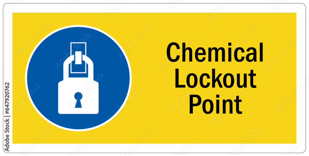Lock out point sign and labels chemical lockout point Stock Vector ...