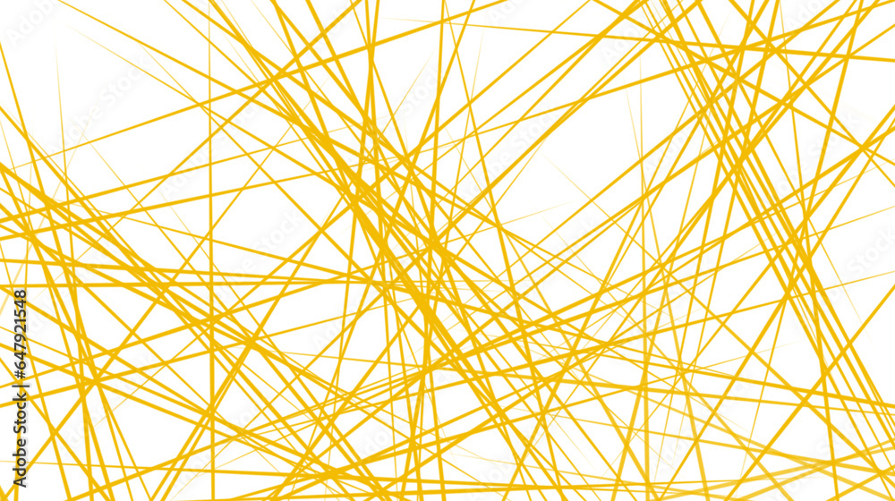 Yellow lines. Messy yellow color lines print with transparent ...