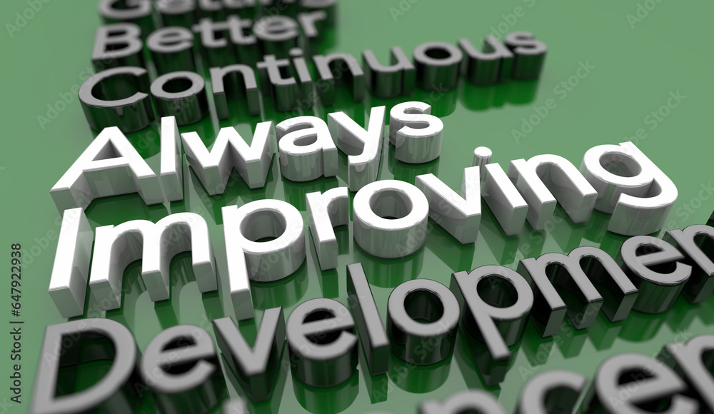 Always Improving Getting Better Continuous Improvement Process Words 3d ...