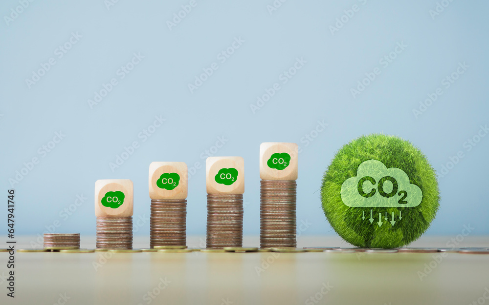 Carbon credit concept to limit global warming from climate change ...