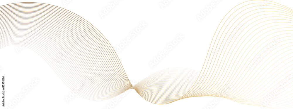 Abstract technology and science flowing golden wave curved lines on ...