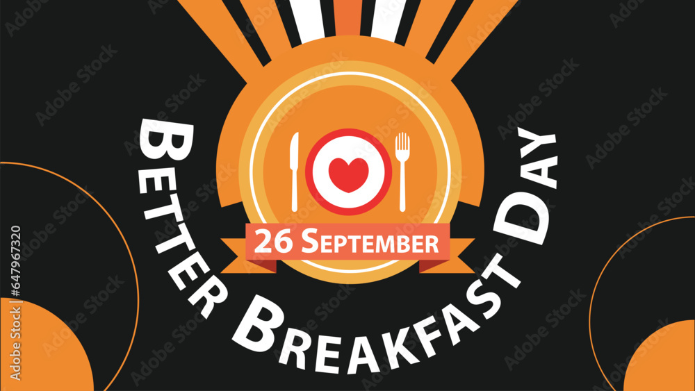 Better Breakfast Day vector banner design with geometric shapes and ...