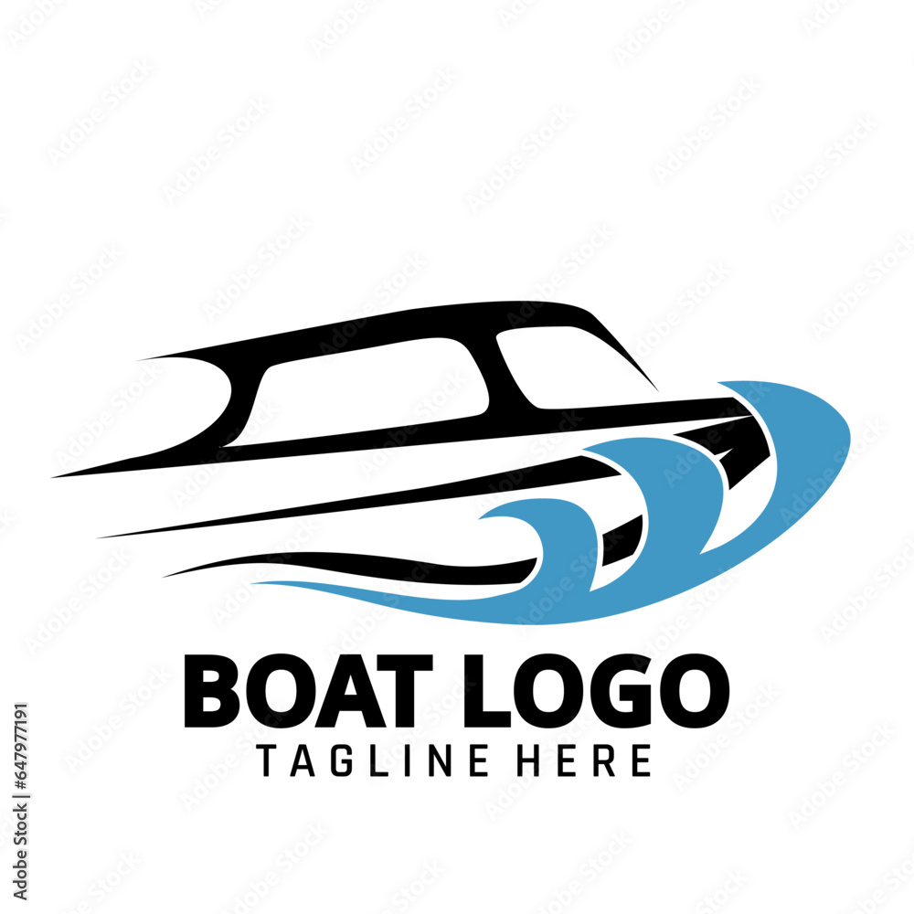 Vector Boat icon logo. Speed boat template design illustration Stock ...