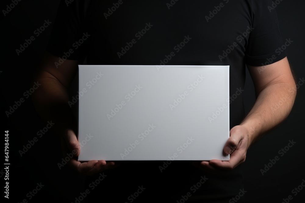 Mockup packaging de delivery, branding mensajero caja en blanco ...