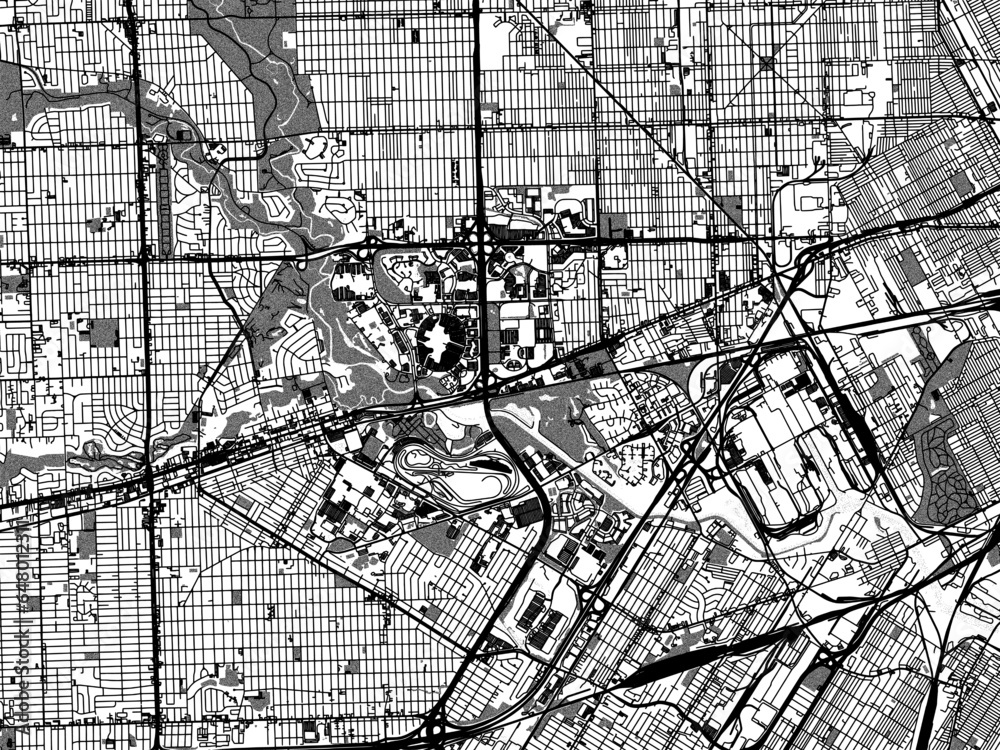 Greyscale vector city map of Dearborn Michigan in the United States of ...