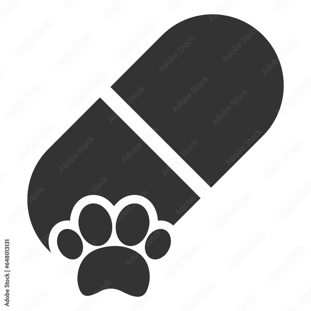 Vector illustration of veterinary medicine icon in dark color and ...