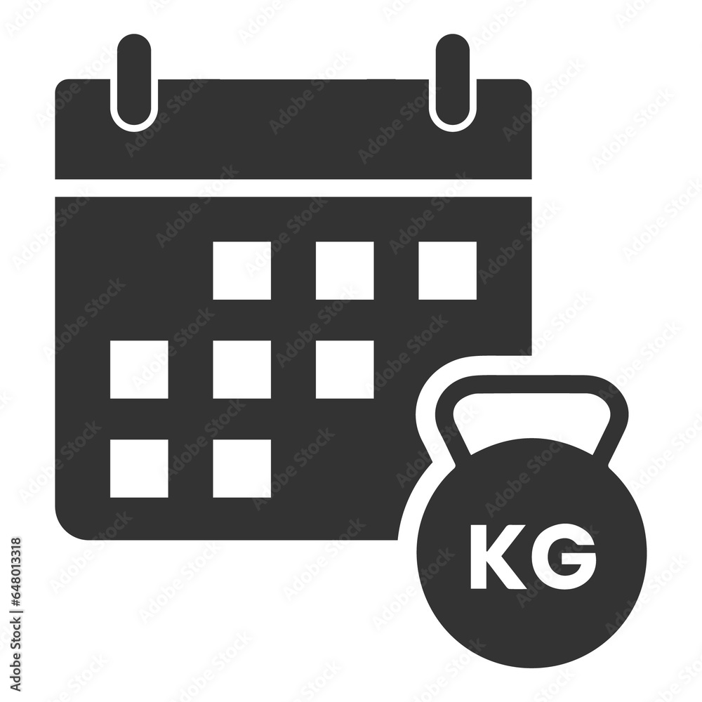 Vector illustration of gym schedule icon in dark color and transparent ...