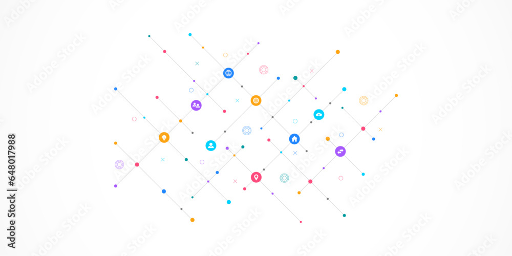 Information technology background with infographic elements and flat ...