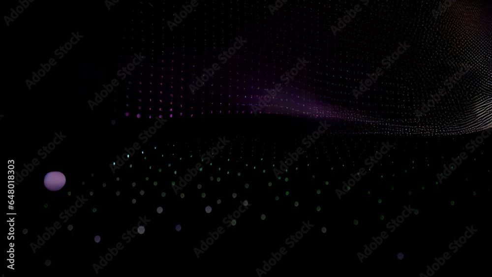 Harmonic Pulse Dots An array of interconnected dots pulsate in rhythmic ...