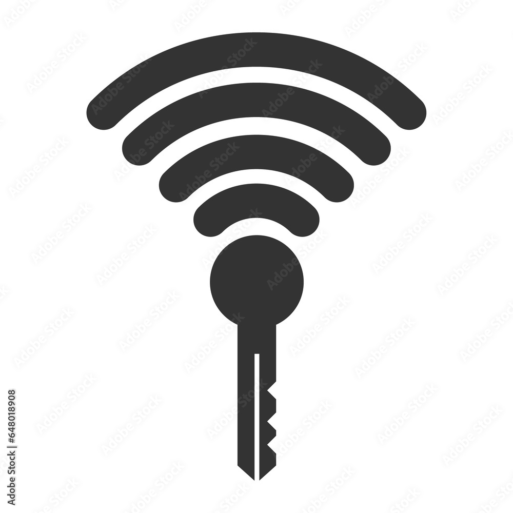 Vector illustration of signal lock icon in dark color and transparent ...