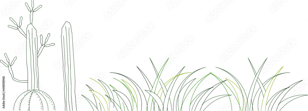 Vector sketch illustration clipart of trees and plants for completeness ...