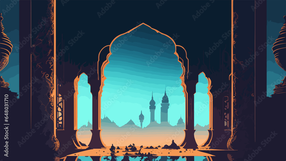 Islamic mosque background for prayers, posters and wallpapers. Stock ...