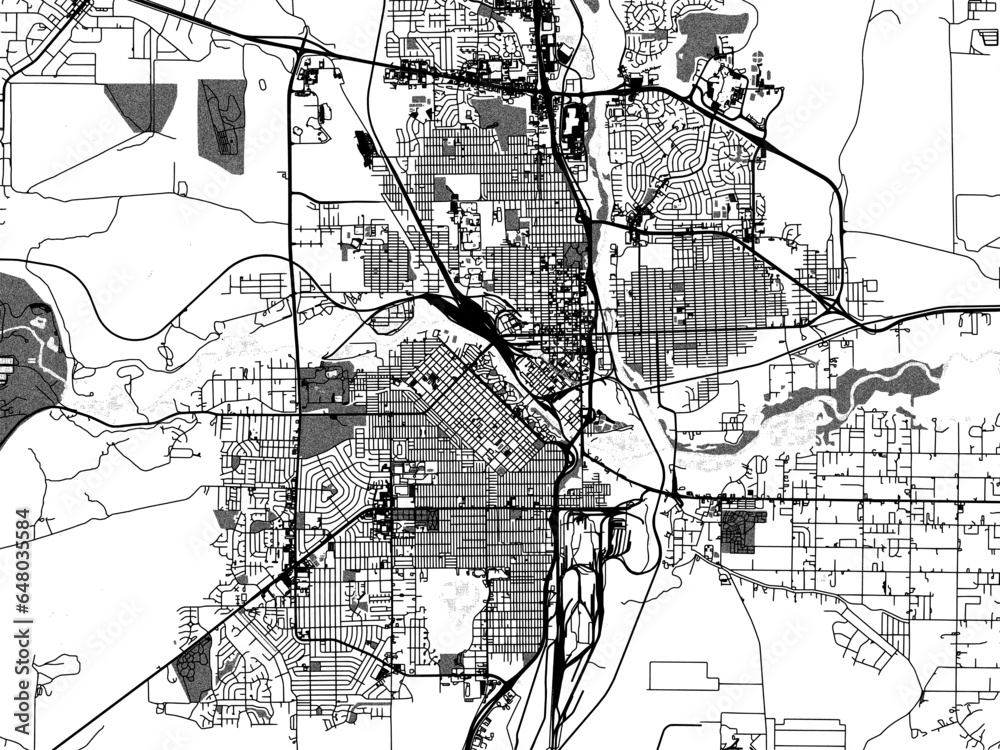 Greyscale vector city map of Pueblo Colorado in the United States of ...
