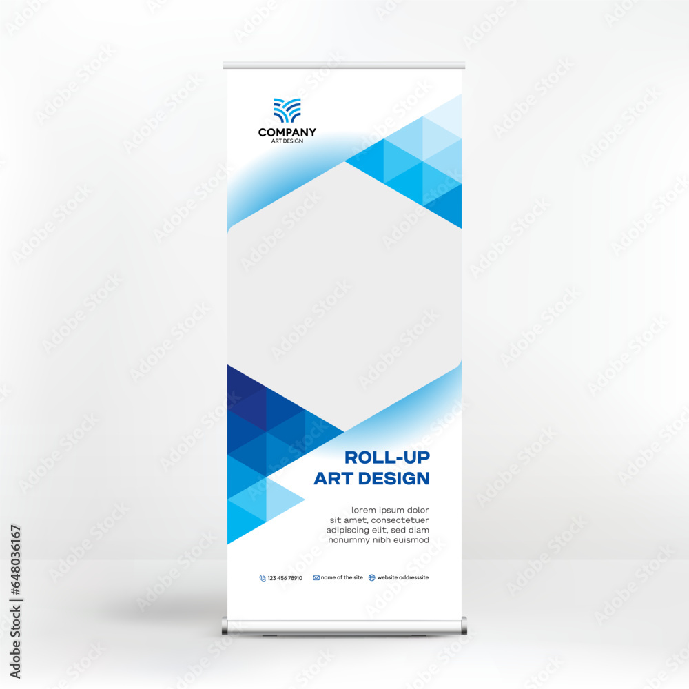 Geometric design, roll-up, creative background, template for photo and ...