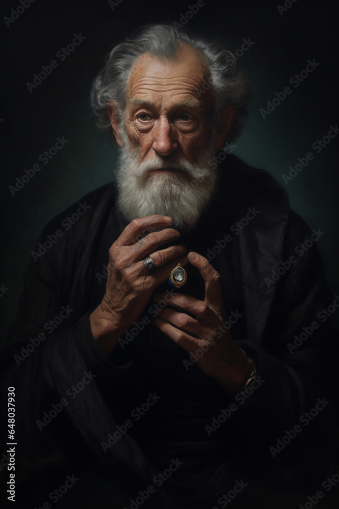 Devout Old Priest in Prayer: A Sacred Background Created with ...
