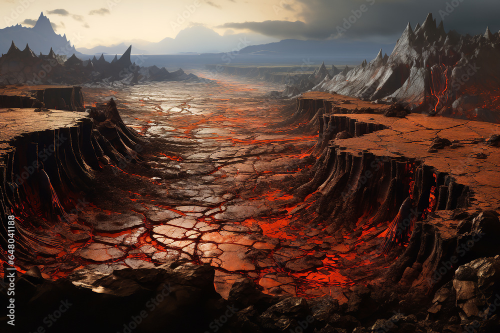 A captivating panoramic shot revealing the Earth's tectonic plate ...