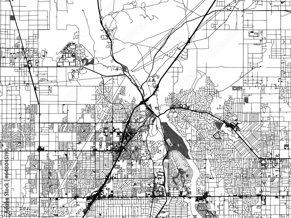 Greyscale vector city map of Victorville California in the United ...