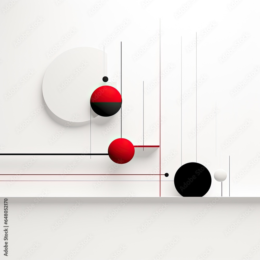 Simple design of geometric forms on the white background. Circles and ...