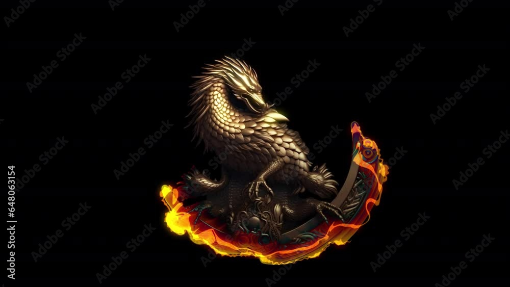 Animated Metal Dragon Emblem. Animation on the theme of signs and ...