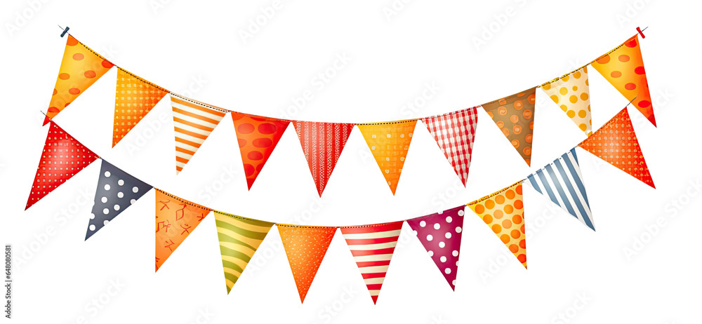 Bunting Flags, Festive bunting flags cut out transparent isolated on ...