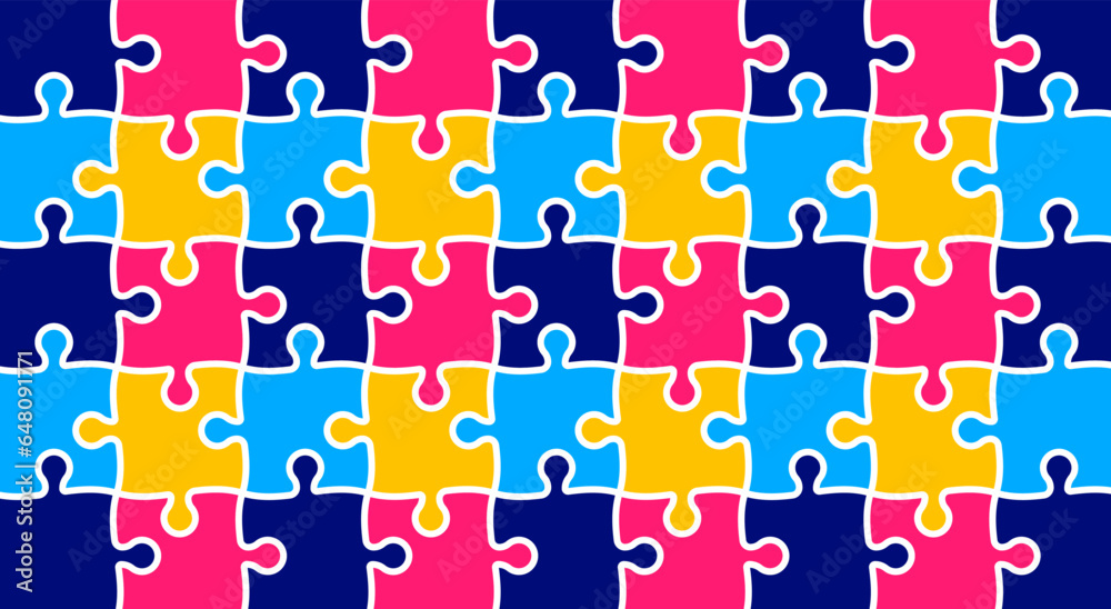 World autism awareness day puzzle pieces pattern background template ...
