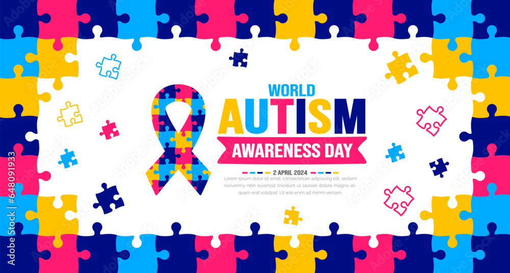 World autism awareness day background template celebrated in 2 April ...