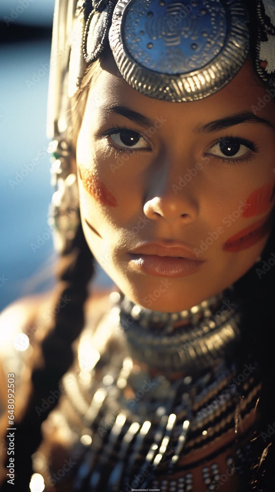 A photography of a Polynesian pearl diver from the azure waters of ...