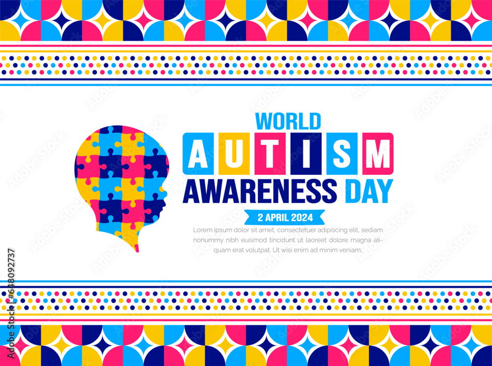 World autism awareness day background template celebrated in 2 April ...