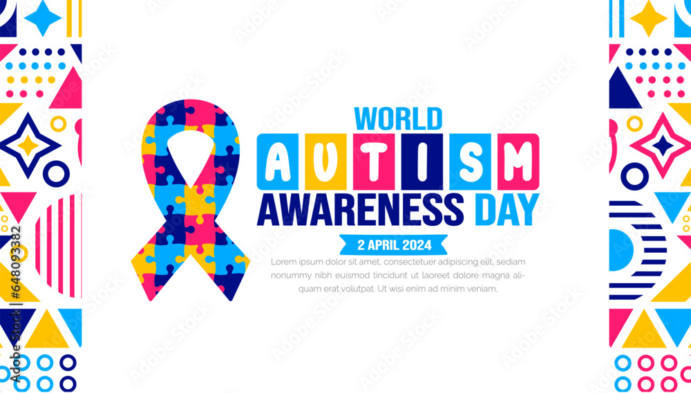 World autism awareness day background template celebrated in 2 April ...