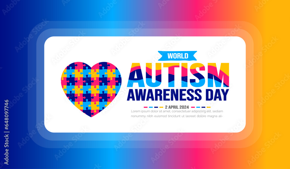World autism awareness day background template celebrated in 2 April ...