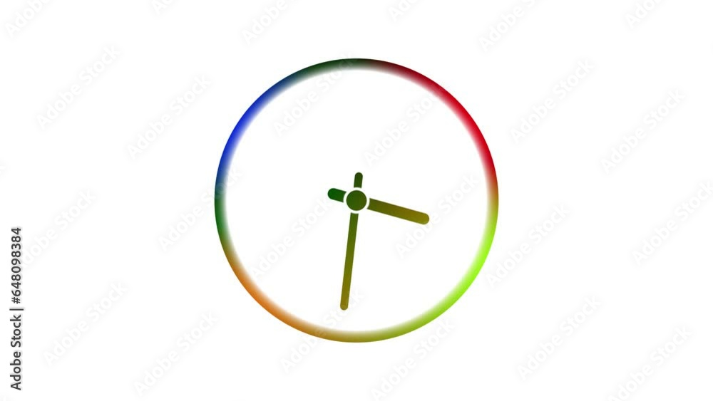 Vidéo Stock Time lapse 2d clock animated. first spinning clocks hand.Animation of a clock with ...