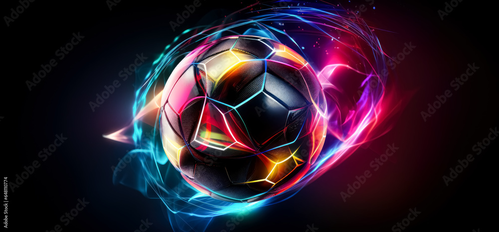 Soccer ball in multiple colors, with an abstract background wallpaper ...