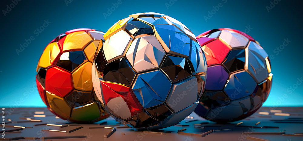 Soccer ball in multiple colors, with an abstract background wallpaper ...