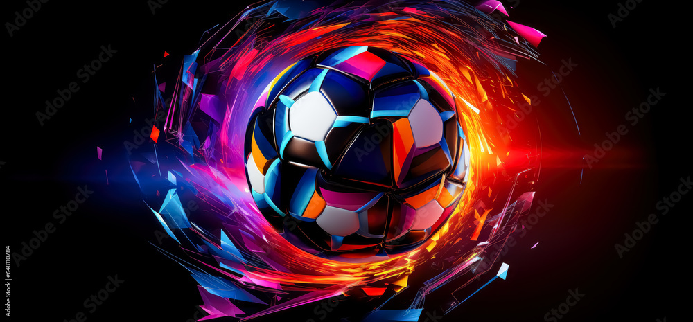 Soccer ball in multiple colors, with an abstract background wallpaper ...