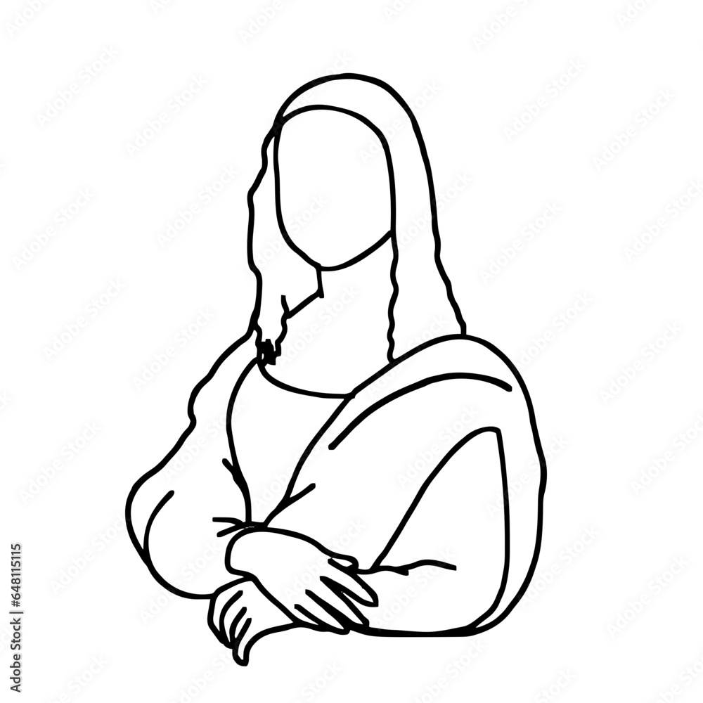 Mona Lisa Outline Mona Lisa Silhouette | Fine Art Print | LLLUID's