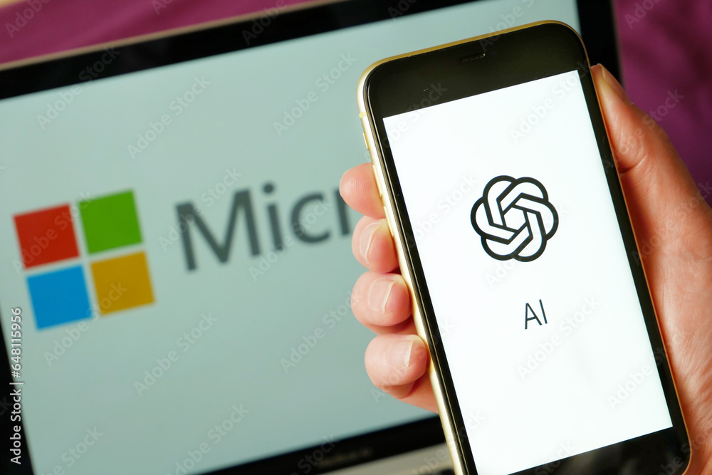 Lviv, Ukraine - 03 11 2023: hand holding smartphone with OPENAI logo on ... Lviv, Ukraine - 03 11 2023: hand holding smartphone with OPENAI logo on ...