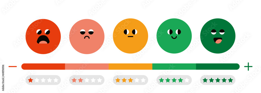 Cute customer satisfaction scale, Feedback concept. Includes such ...