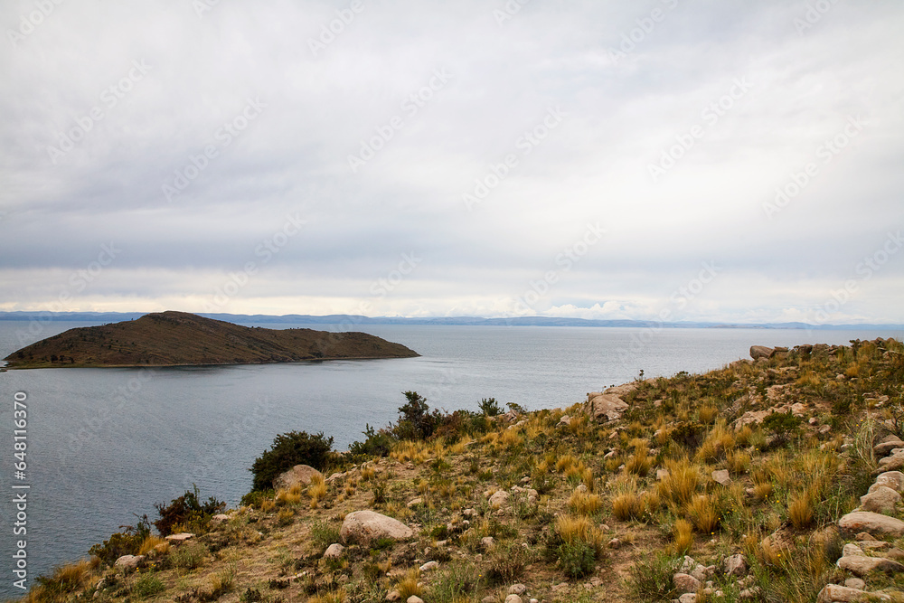 Reise durch Peru. Auf der Halbinsel Capachica am Titicaca-See. Stock ...