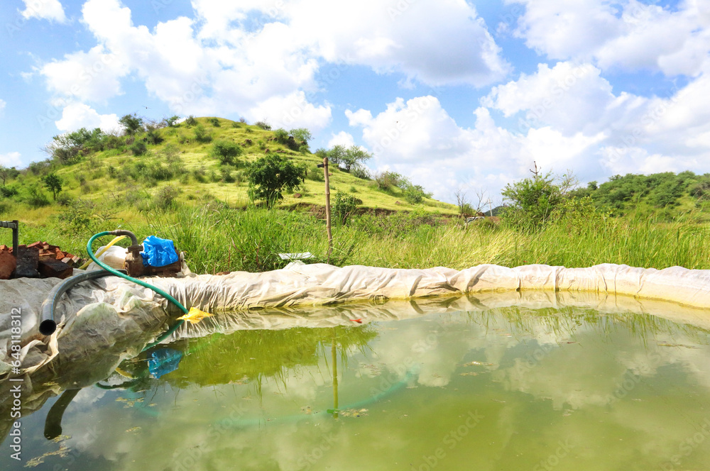 The technique of pumping water from the ground to flow into in farmland ...