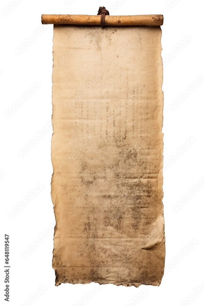 Papyrus, old paper scroll isolated. PNG file with transparency ...