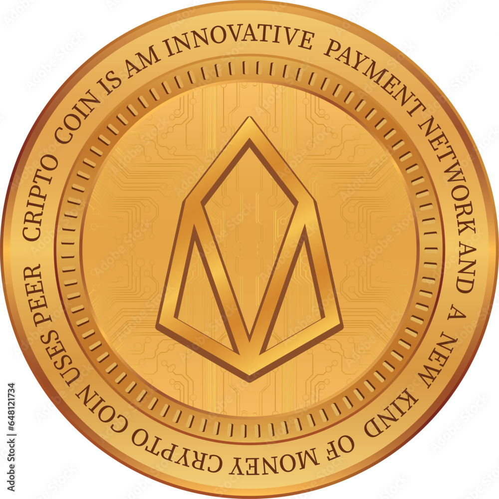 eos virtual currency logo. vector illustrations. 3d illustrations ...