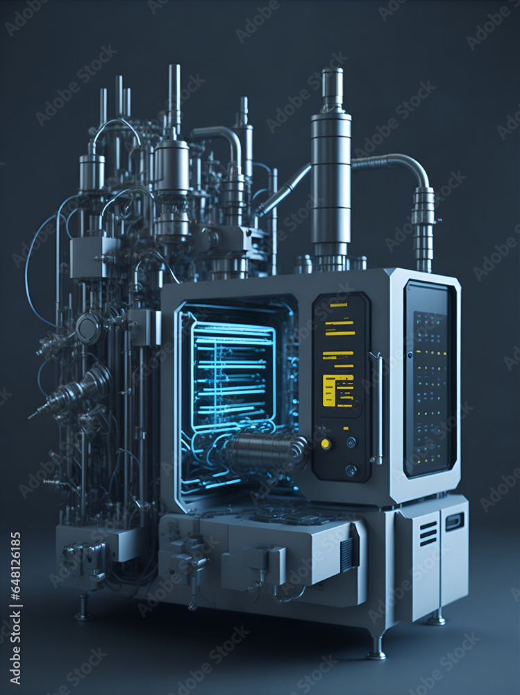 Complexity of laboratory equipment with a close-up shot of a mass ...