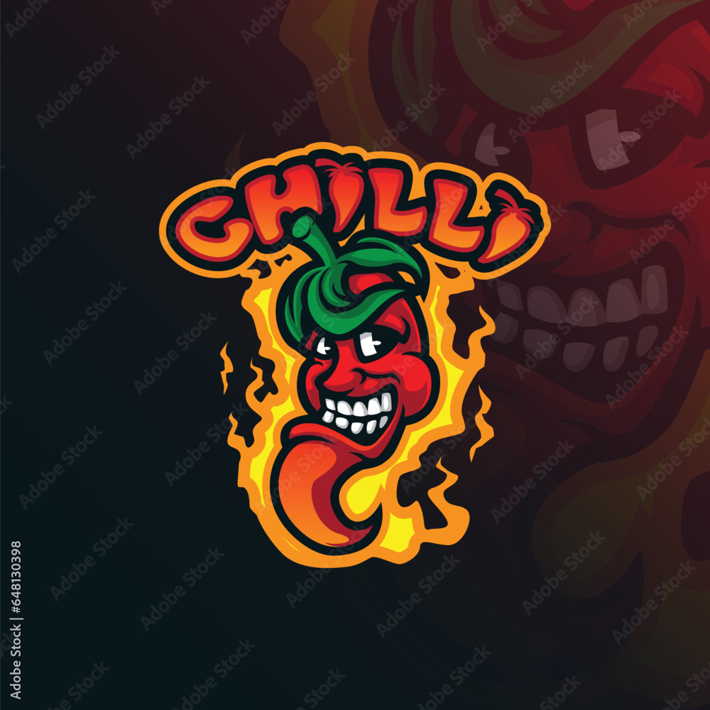 Chilli mascot logo design vector with modern illustration concept style ...