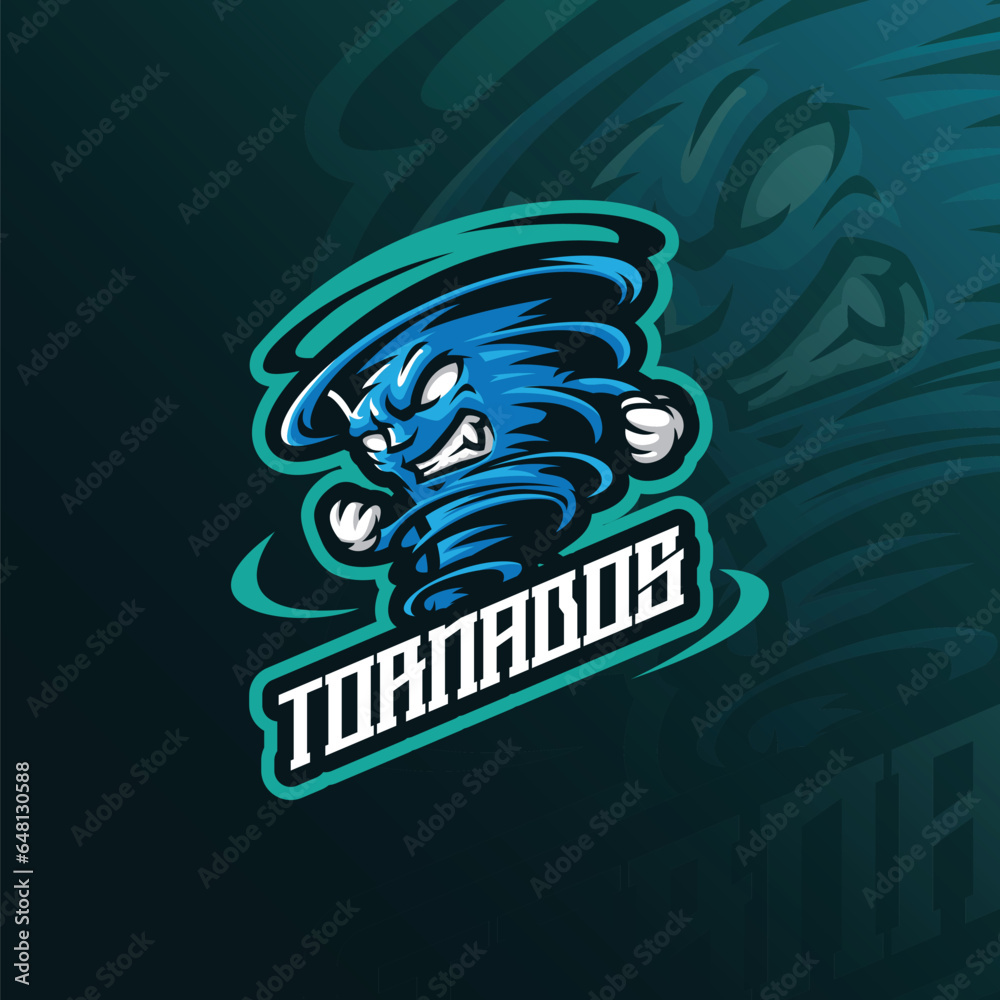 Tornado mascot logo design vector with modern illustration concept ...