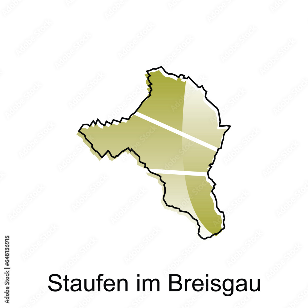 Map City of Staufen Im Breisgau. vector map of German Country design ...