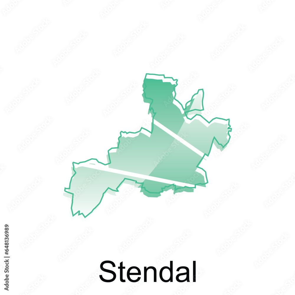 Map City of Stendal. vector map of German Country design template with ...