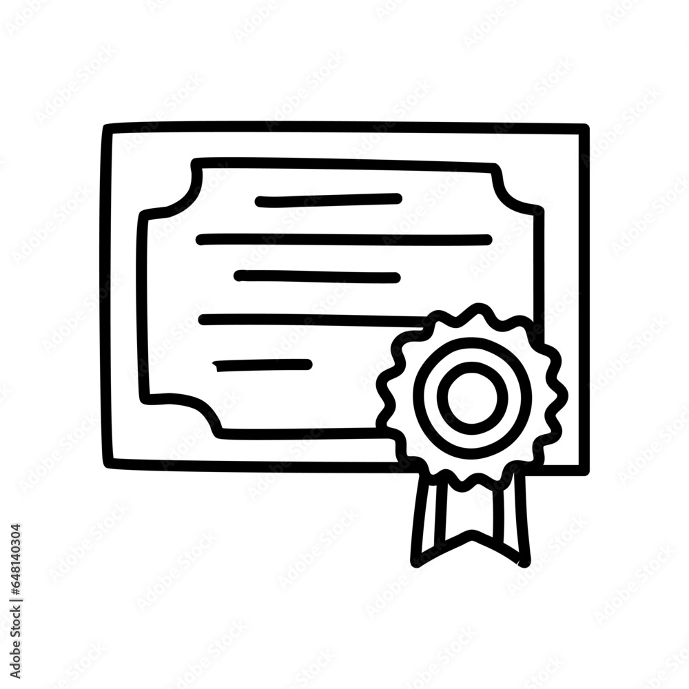 Hand Drawn Certificate. Doodle Vector Sketch Illustration Stock Vector ...