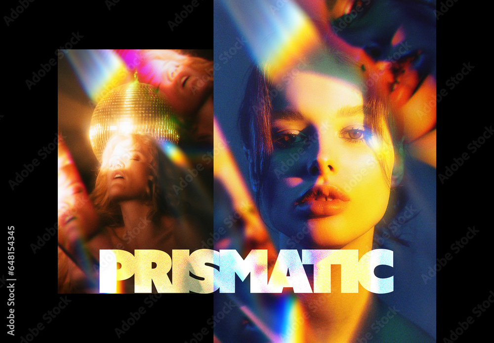 Dreamy Prism Poster Photo Effect Mockup Stock Template | Adobe Stock