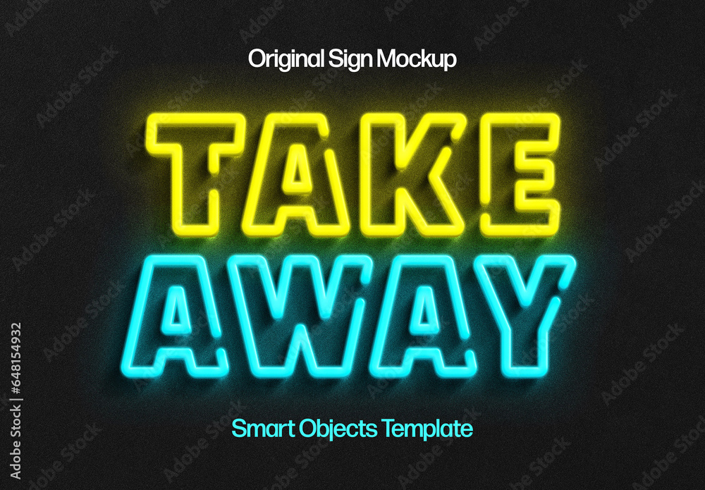 Neon Sign Mockup Stock Template | Adobe Stock